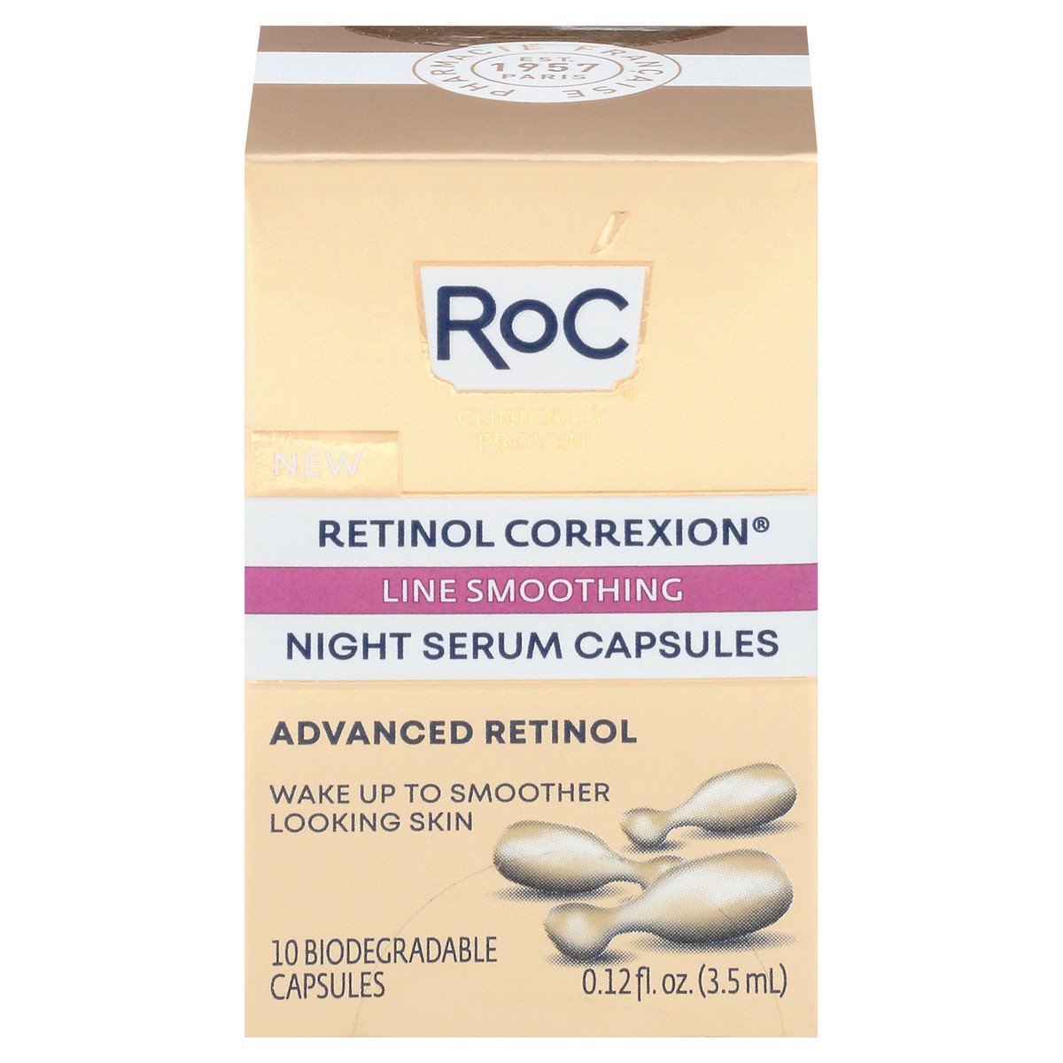 RoC Retinol Correxion Line Smoothing Night Serum Capsules 10 ct | Shipt