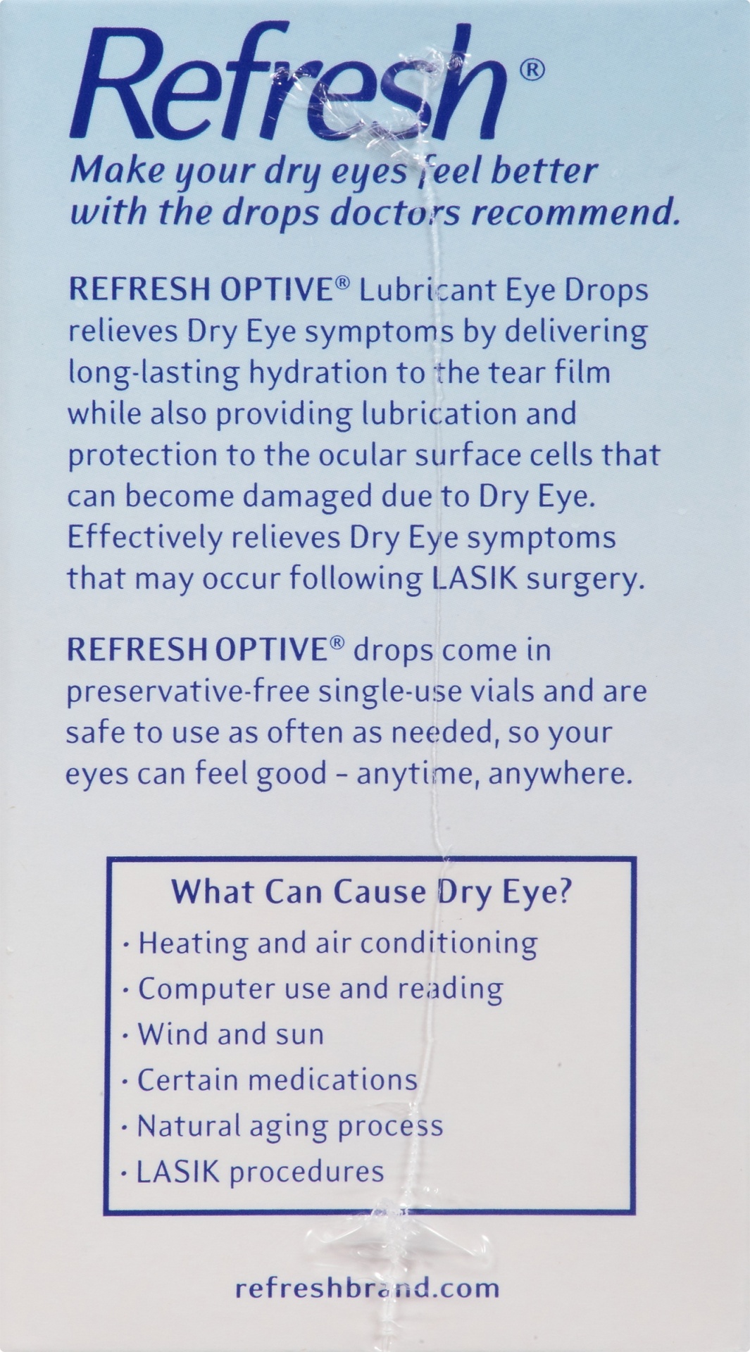 Refresh Optive Preservative Free Eye Drops 60 ct; 0.01 fl oz | Shipt