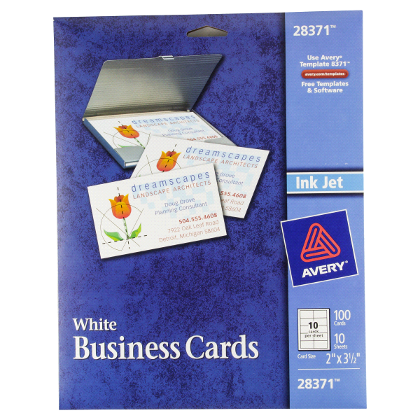 Avery Business Cards For Inkjet Printers 28371 Matte White 100 Ct Shipt