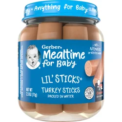 Gerber 3rd Foods Mealtime for Baby Lil' Sticks, Turkey, 2.5 oz, Jar 2.5 ...