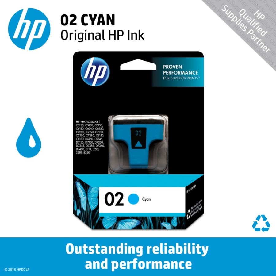 HP 02 Cyan Original Ink Cartridge (C8771WN#140) 1 ct | Shipt