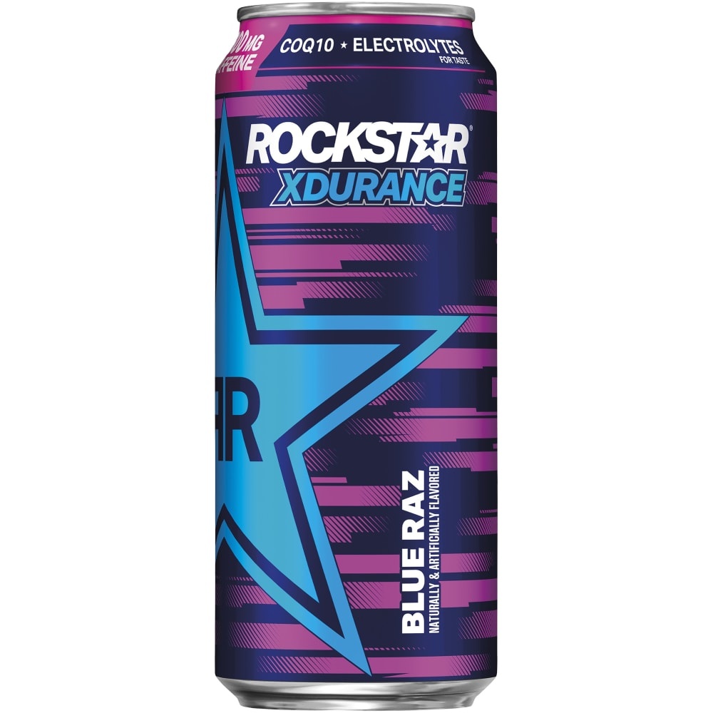 Rockstar Xdurance Sugar Free Energy Drink Blue Raz Blueberry Raspberry ...