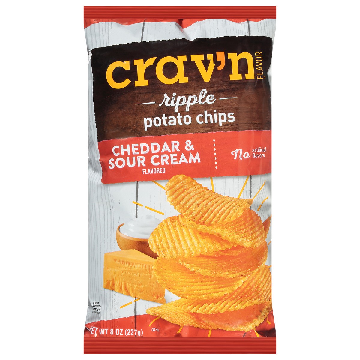 Crav'n Flavor Ripple Cheddar & Sour Cream Potato Chips 8 oz 8 oz | Shipt