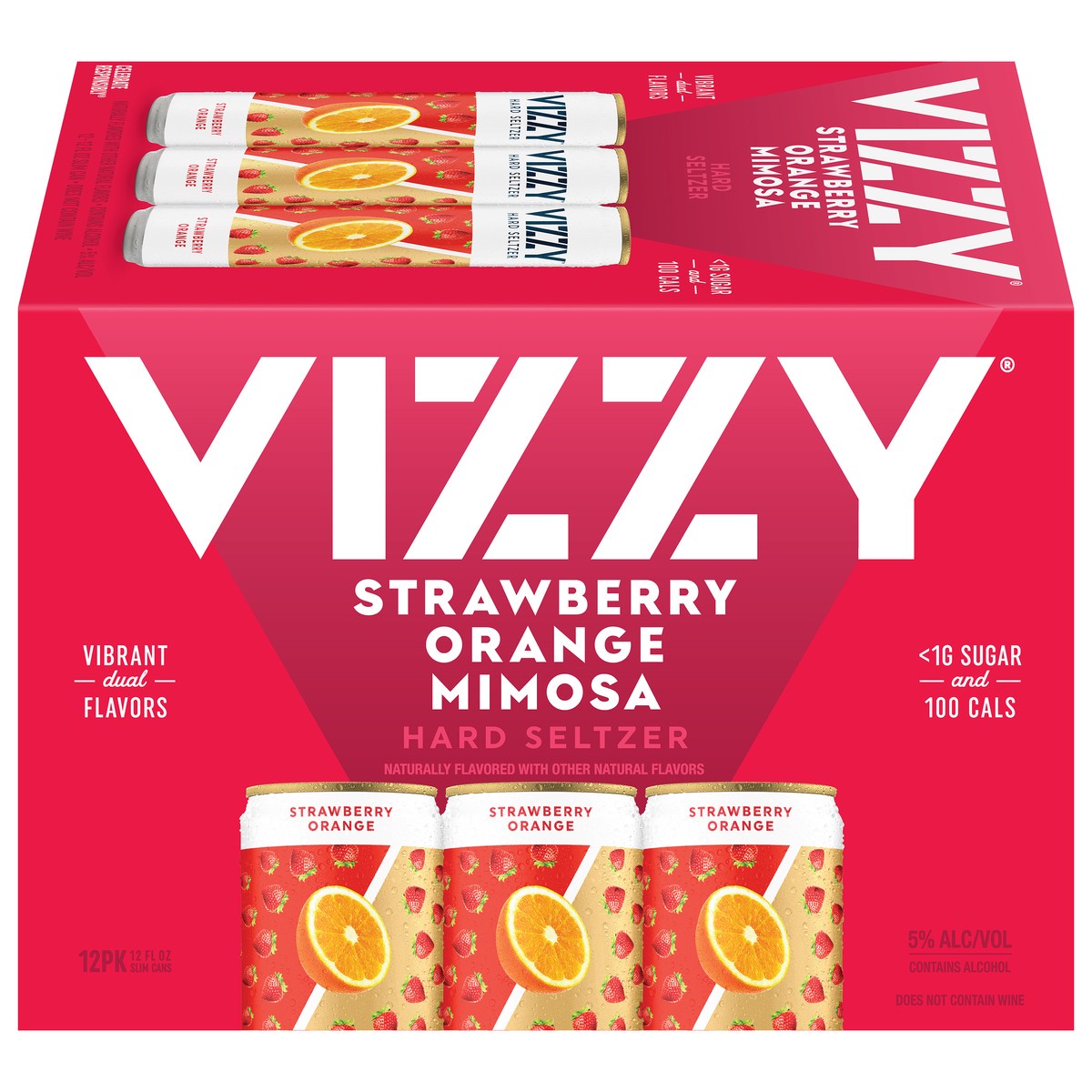 Vizzy Strawberry Orange Mimosa Hard Seltzer 12 - 12 fl oz Cans 12 ct ...