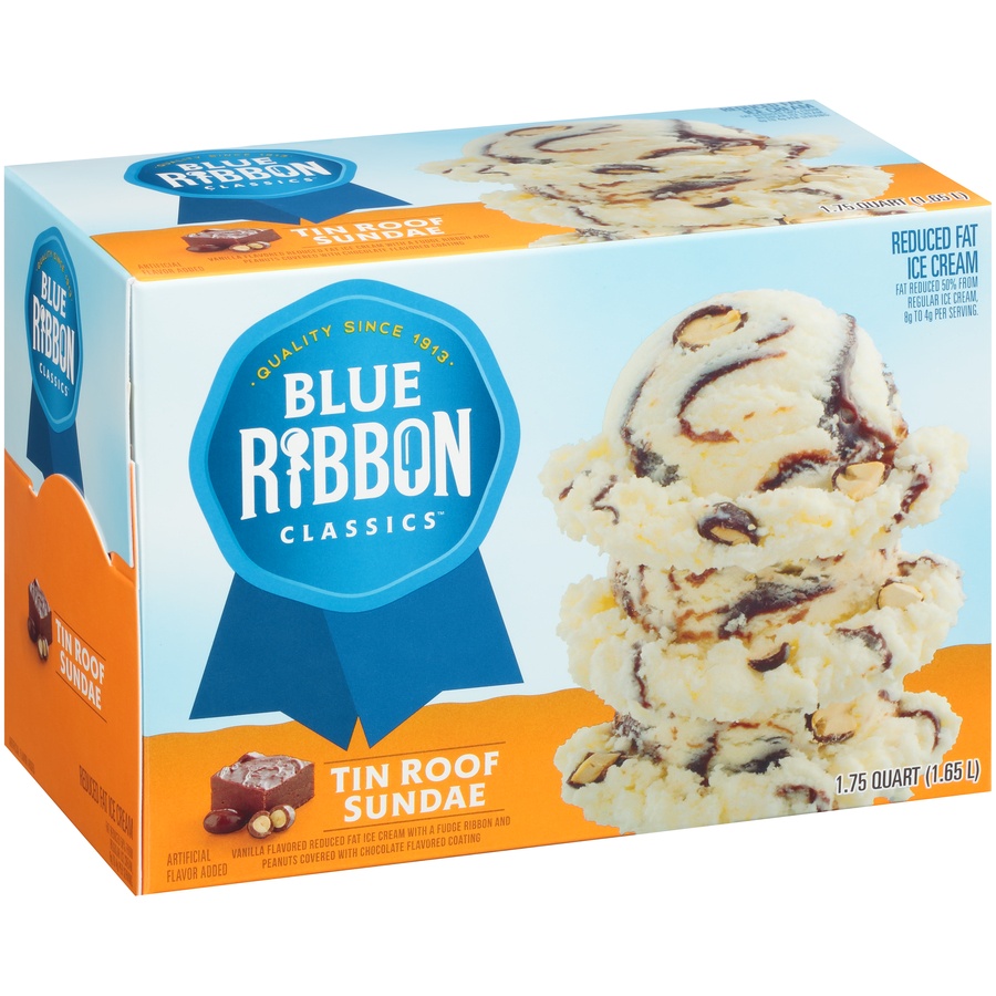 Blue Bunny Blue Ribbon Classics Tin Roof Sundae Light Ice Cream 1.75 qt ...