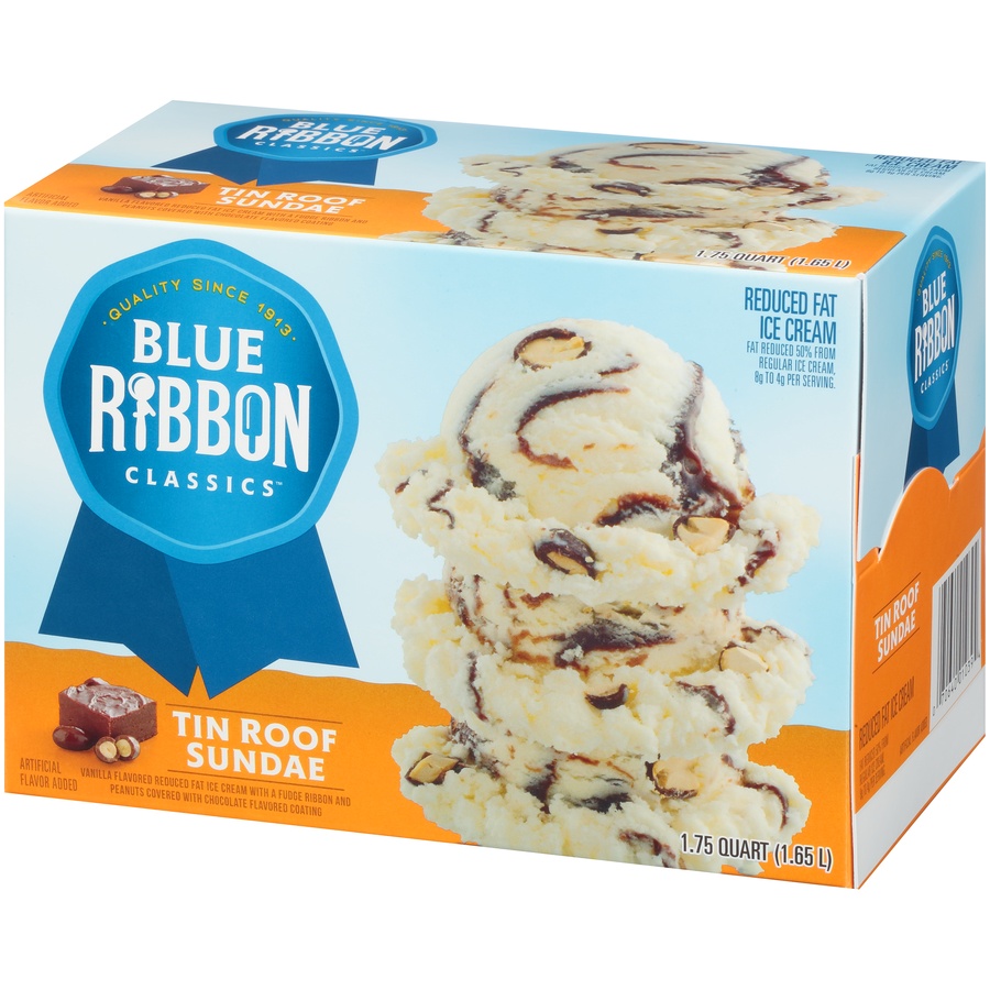 Blue Bunny Blue Ribbon Classics Tin Roof Sundae Light Ice Cream 1.75 qt ...