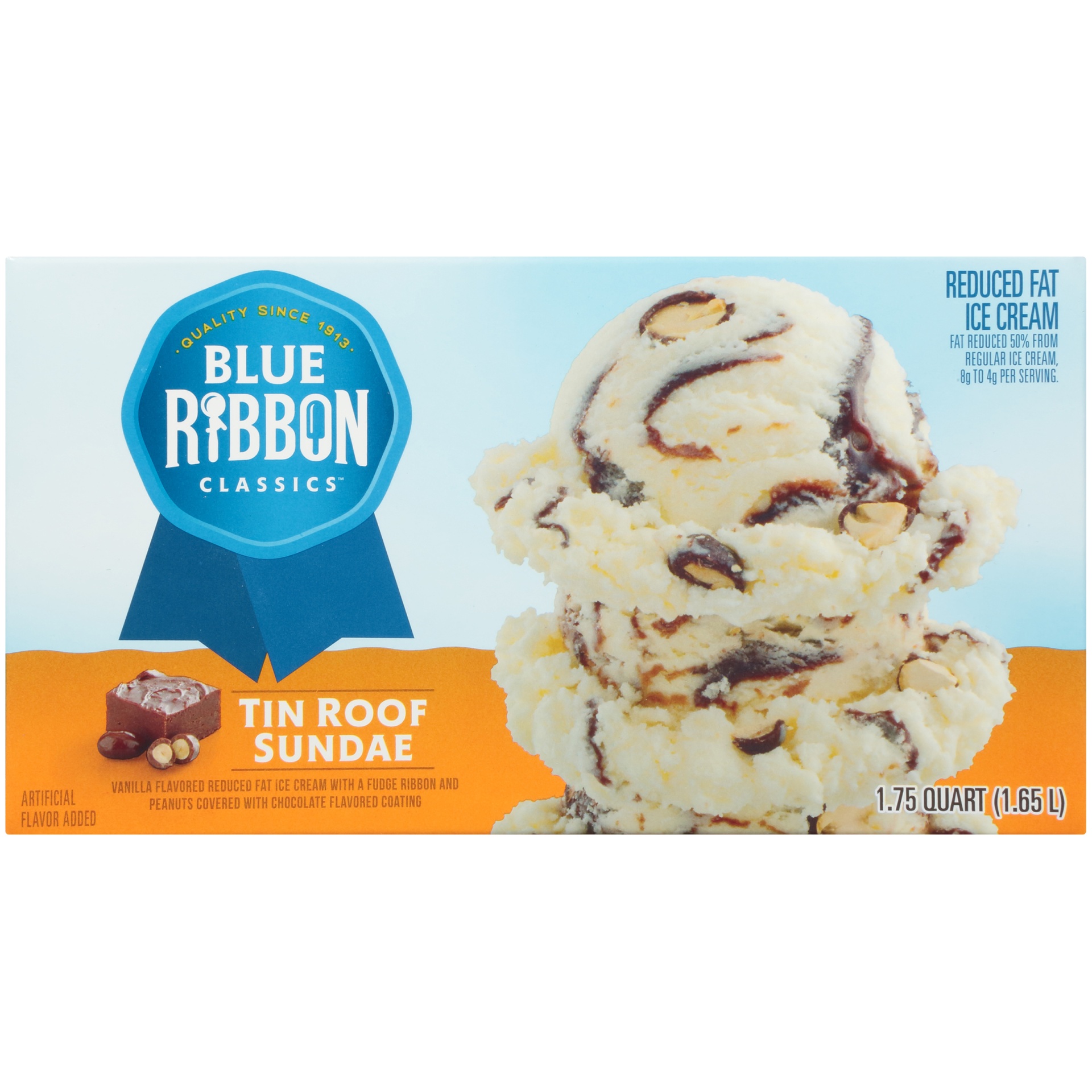 Blue Bunny Blue Ribbon Classics Tin Roof Sundae Light Ice Cream 1.75 qt ...