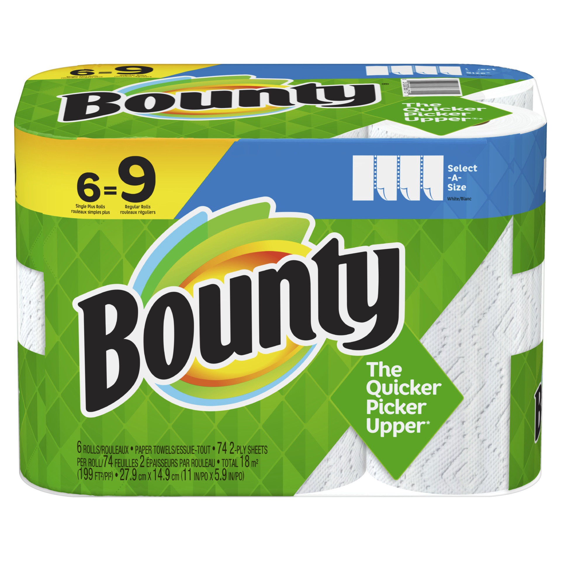 Bounty Single Plus Paper Towel White 199 sq ft | Shipt