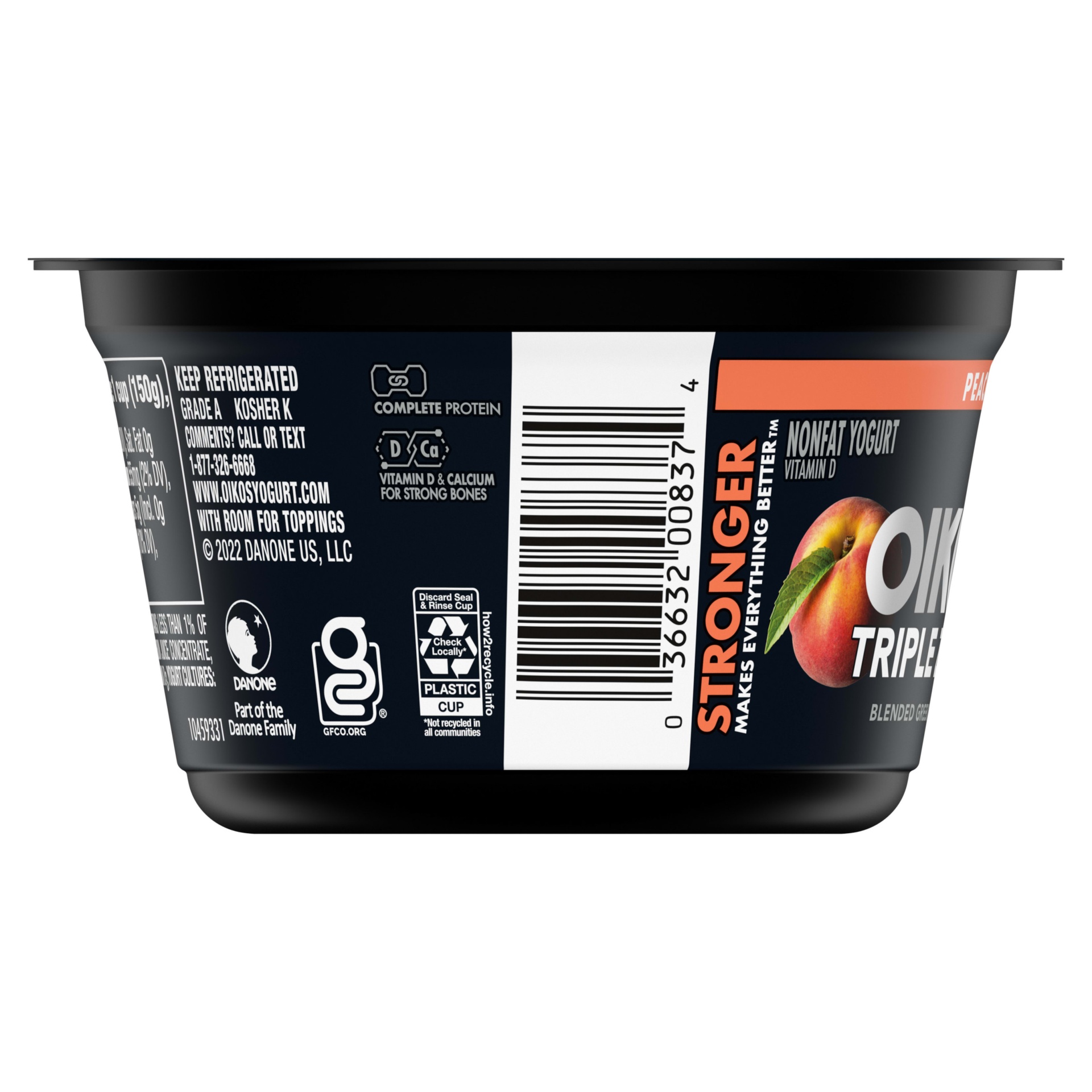 Oikos Triple Zero Peach Greek Yogurt 53 Oz Shipt