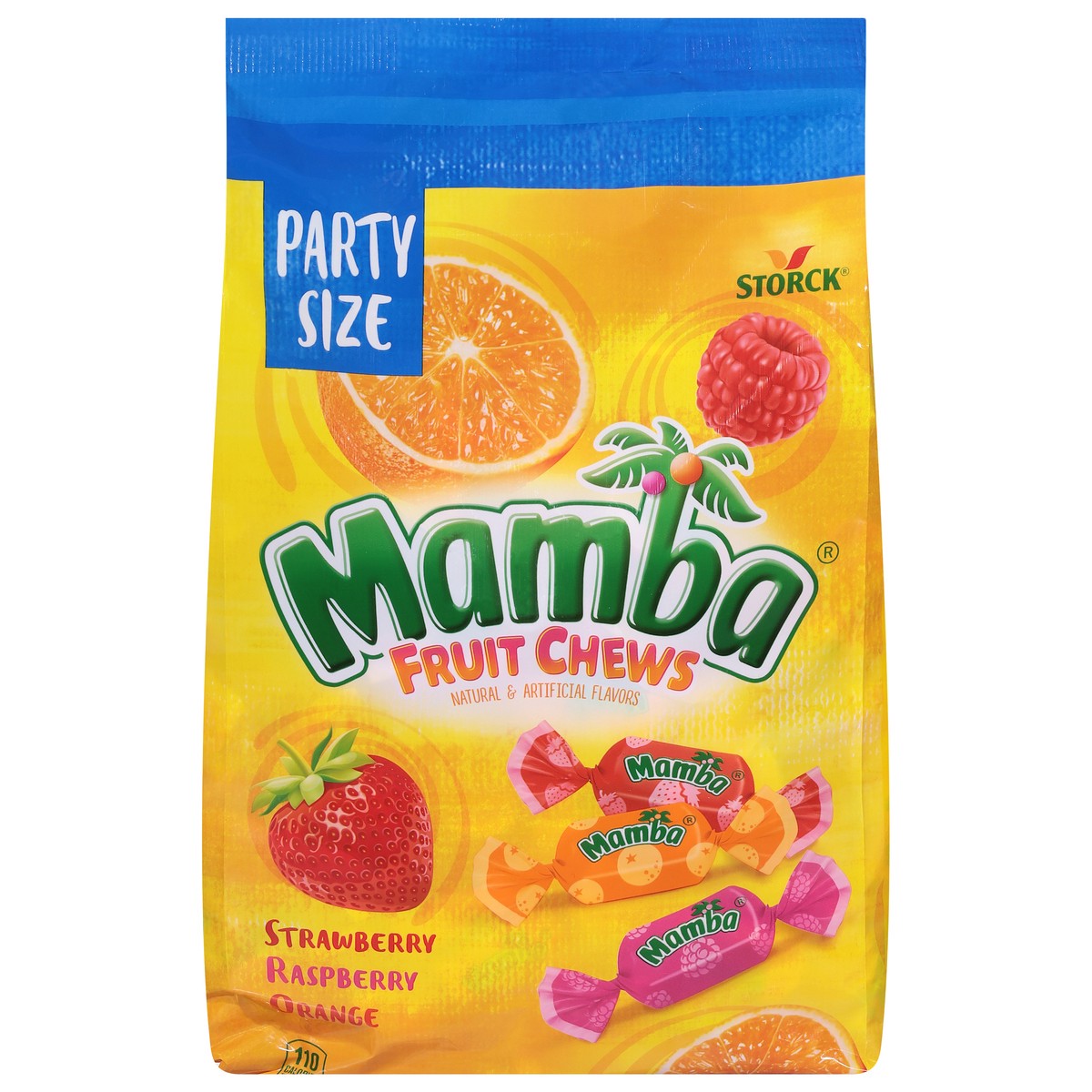 Storck Mamba Strawberry/Raspberry/Orange Fruit Chews Party Size 30 oz ...
