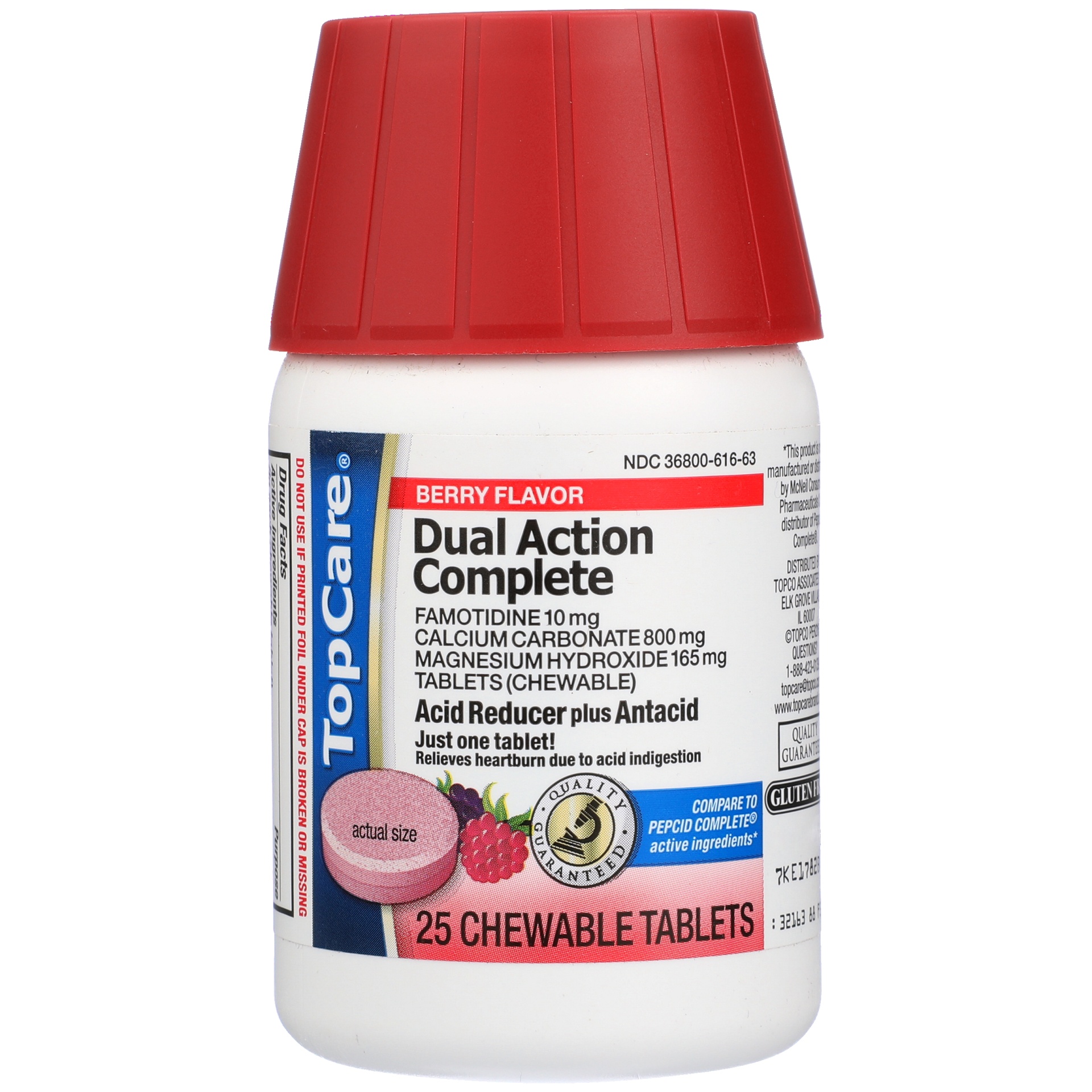 TopCare Acid Reducer Plus Antacid Complete Chewable Tablets Berry ...