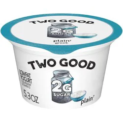 Two Good Low Fat Greek Yogurt, Plain, Lower Sugar, Gluten Free, With 2g ...