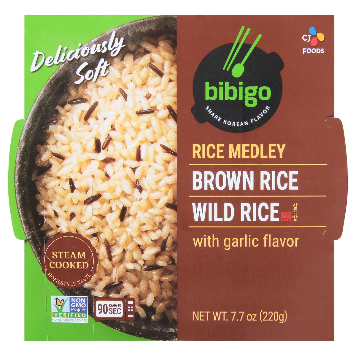 Bibigo Brown Rice/Wild Rice Rice Medley with Garlic Flavor 7.7 oz 7.7 ...