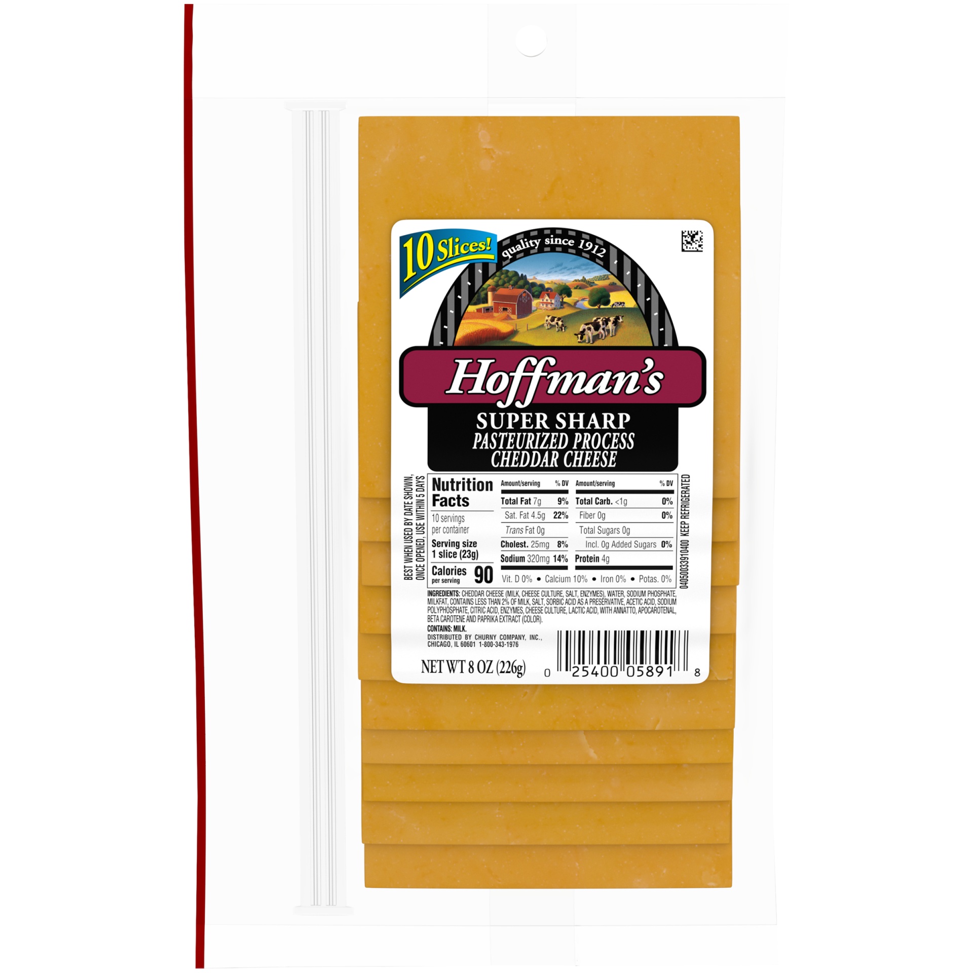 Hoffman's Super Sharp Pasteurized Yellow Cheddar Cheese Slices Pack 8 ...