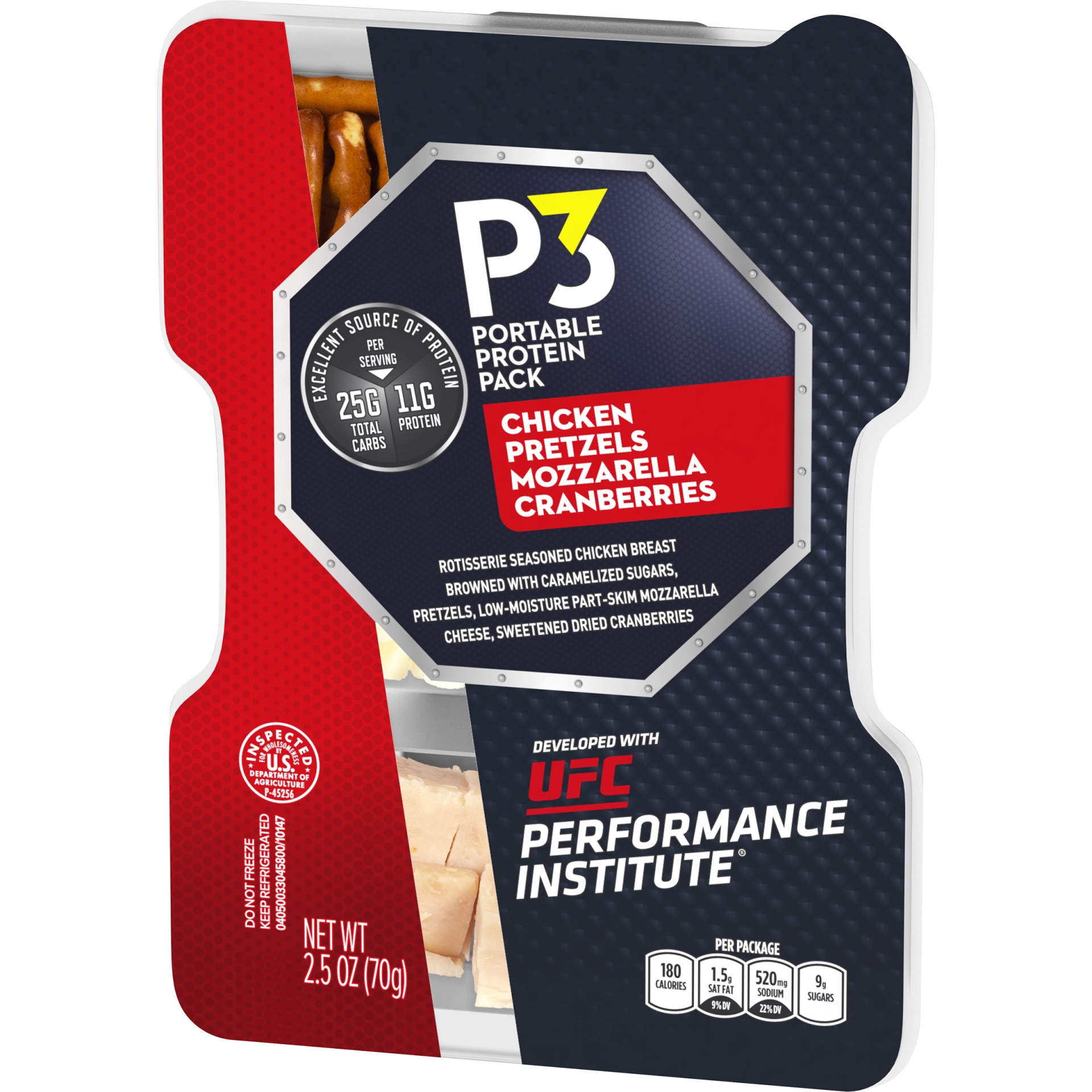 P3 Portable Protein Snack Pack with Chicken, Pretzels, Mozzarella ...