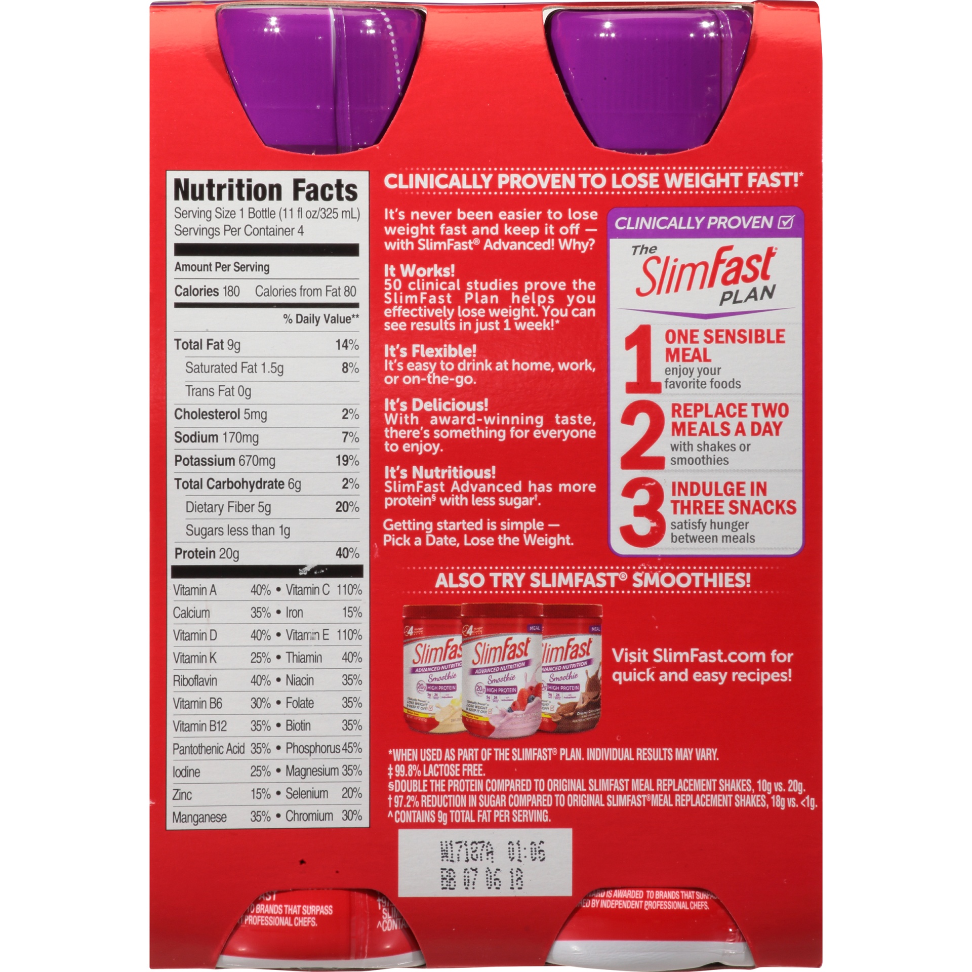 SlimFast Advanced Nutrition High Protein Strawberries & Cream Meal ...