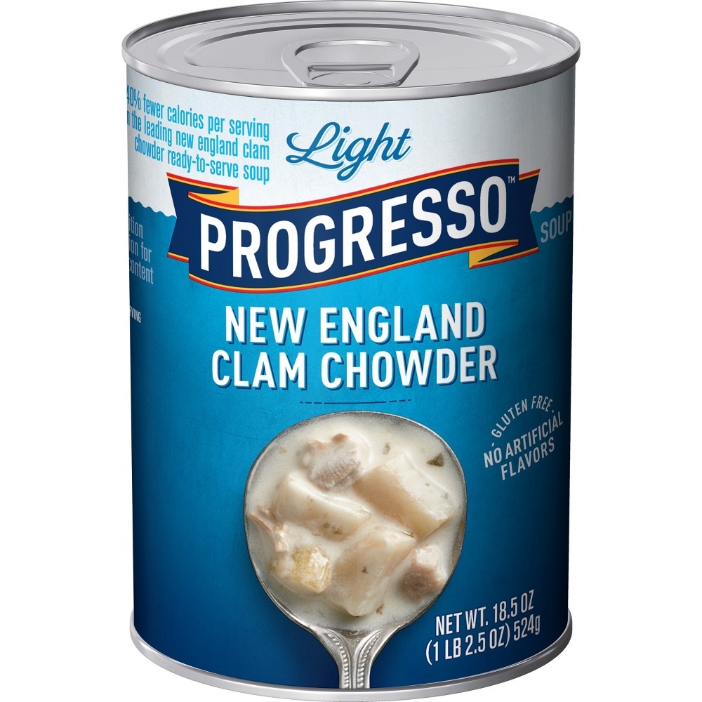 Progresso Light New England Clam Chowder Soup Low Fat Gluten Free 18.5 ...