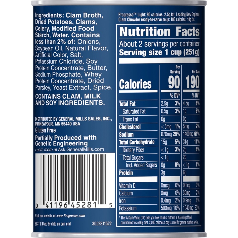 Progresso Light New England Clam Chowder 18.5 oz | Shipt