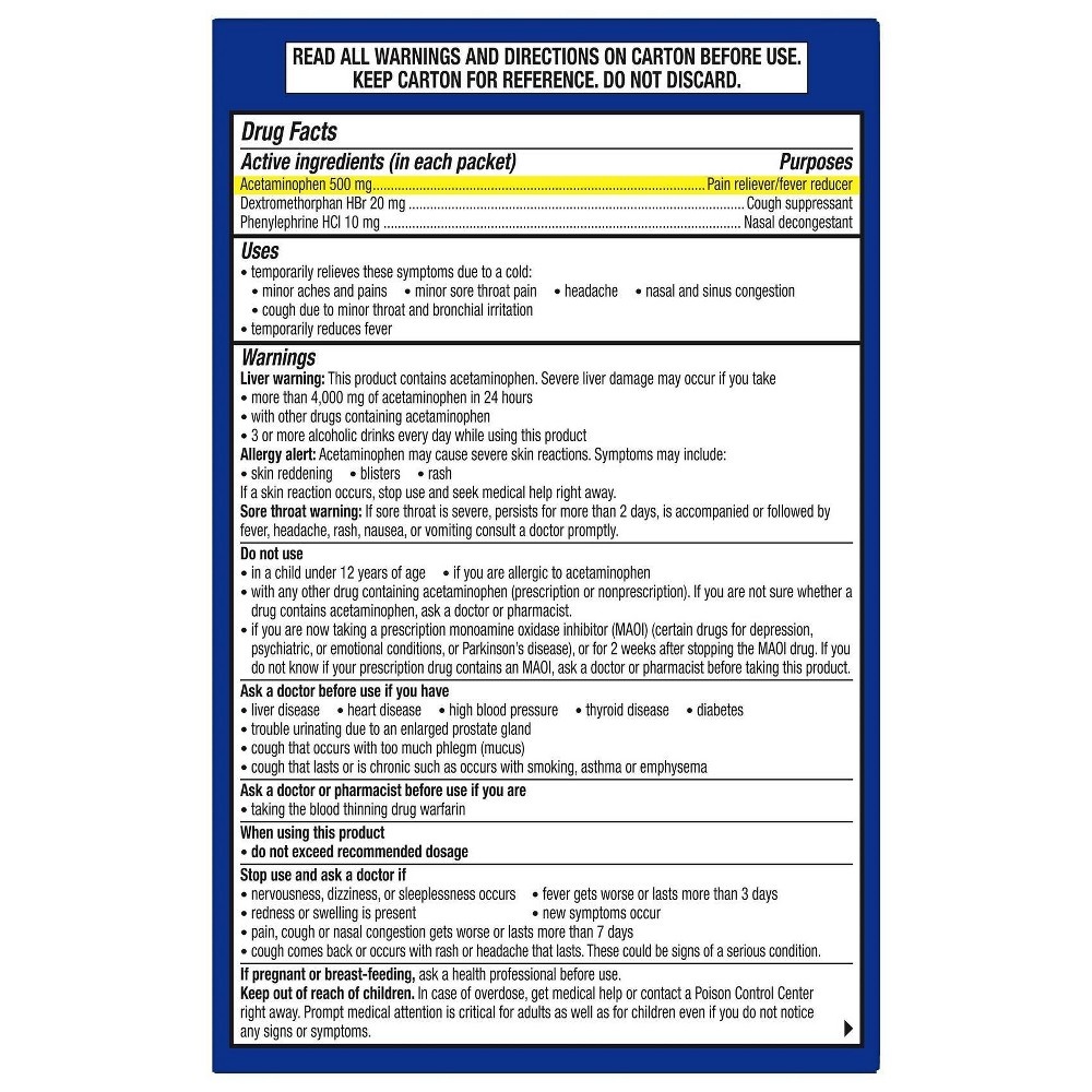 Theraflu Multi-Symptom Severe Cold Green Tea & Honey Lemon Powder 6 ct ...