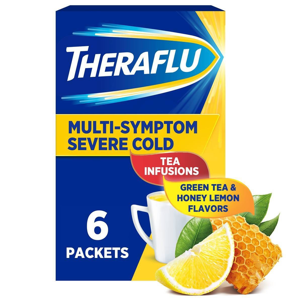 Theraflu Multi-Symptom Severe Cold Medicine, Green Tea and Honey Lemon ...