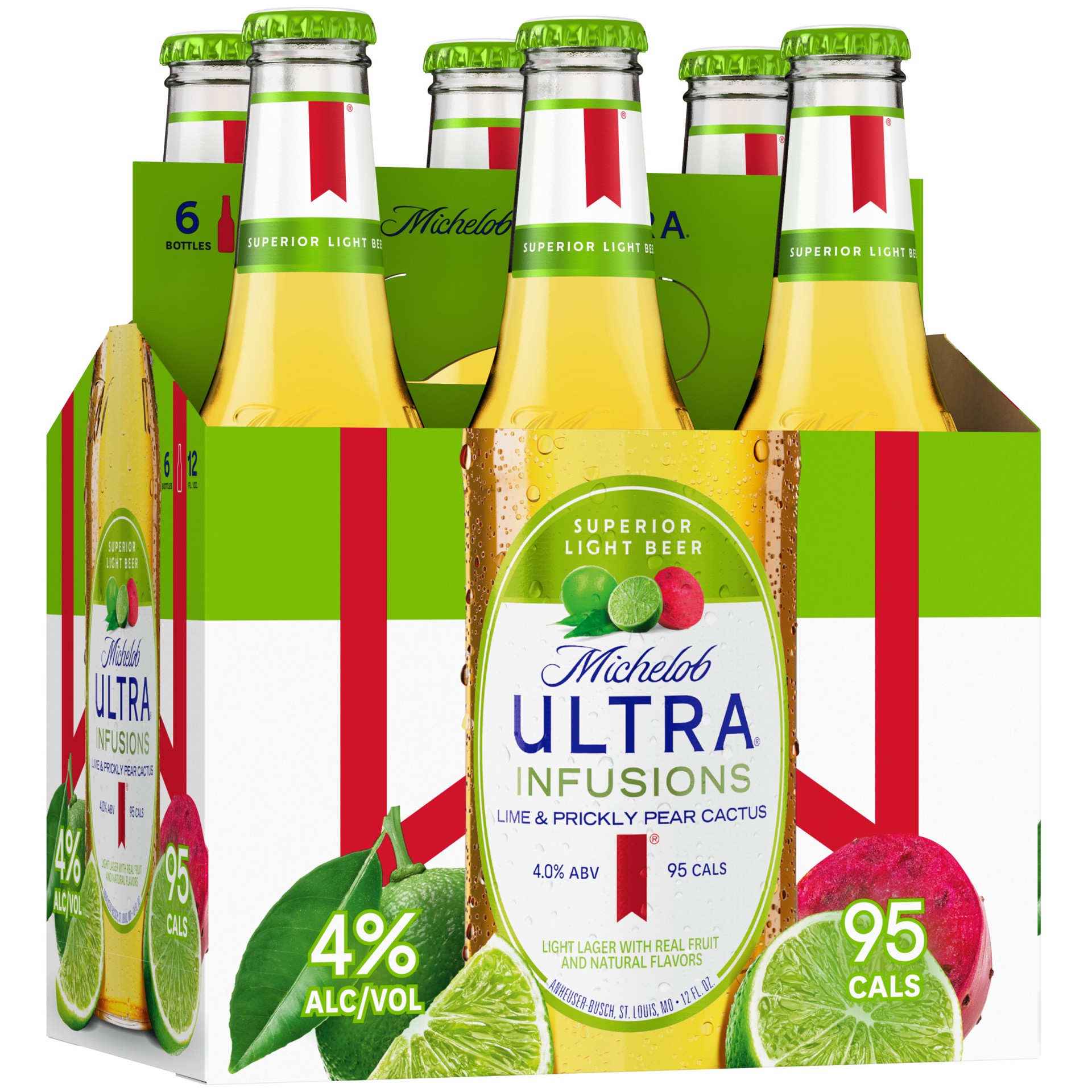 Michelob ULTRA Infusions Lime & Prickly Pear Cactus Light Beer, 6 Pack ...