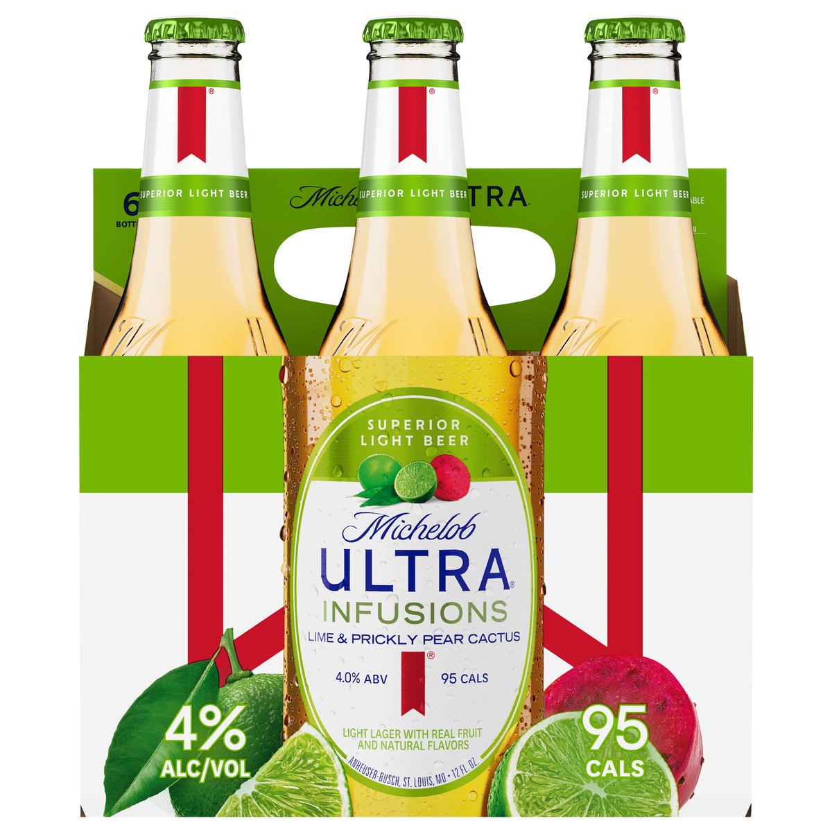 Michelob Ultra Infusions Lime & Prickly Pear Cactus Beer 6 - 12 fl oz ...