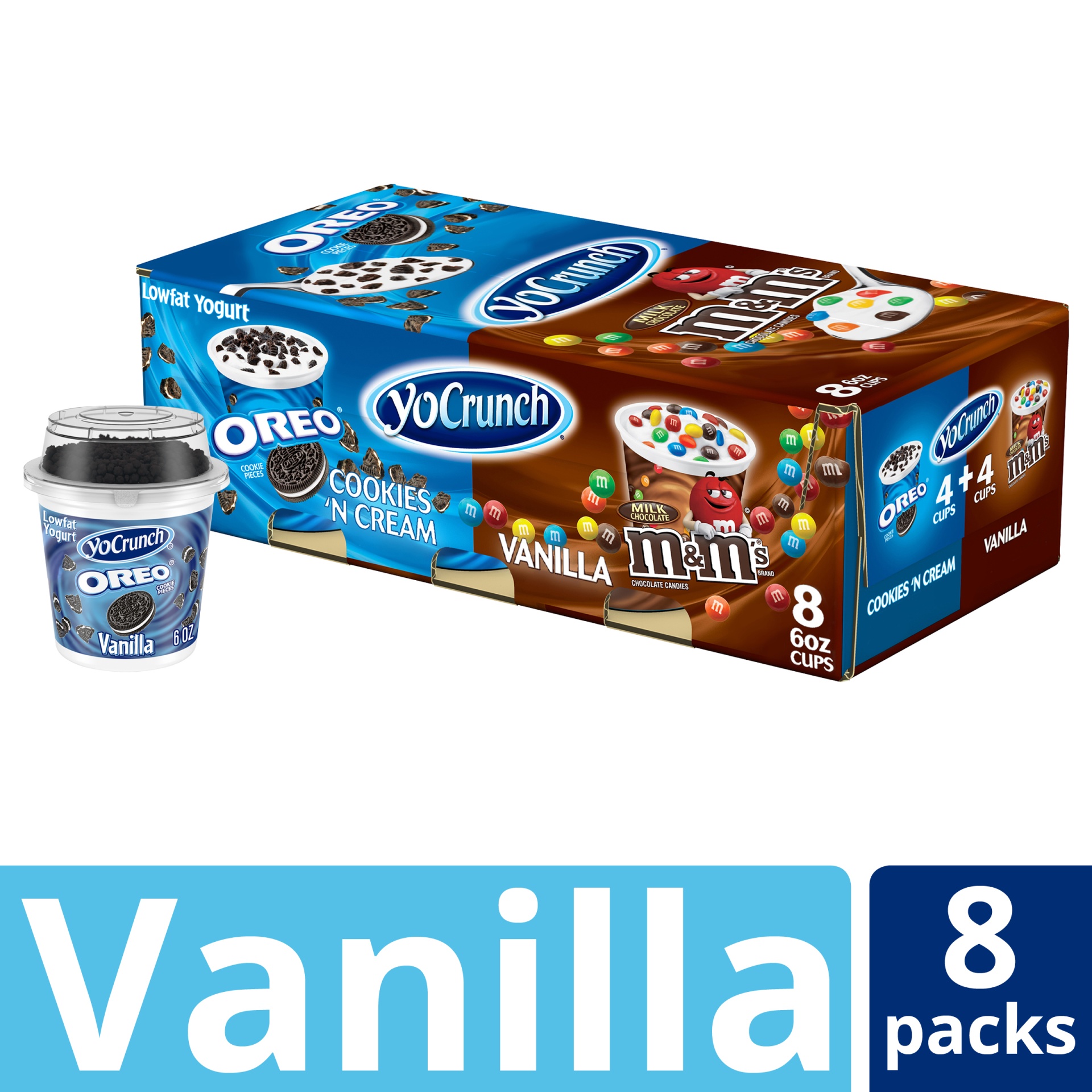 YoCrunch Low Fat Vanilla with OREO and M&Ms Variety Pack Yogurt Cups 6 ...