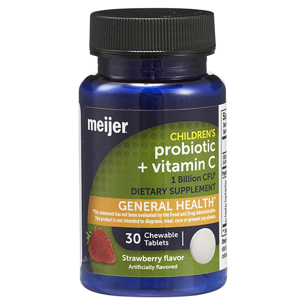 MEIJER WELLNESS Meijer Kids Probiotic + Vitamin C Tablets, Strawberry ...