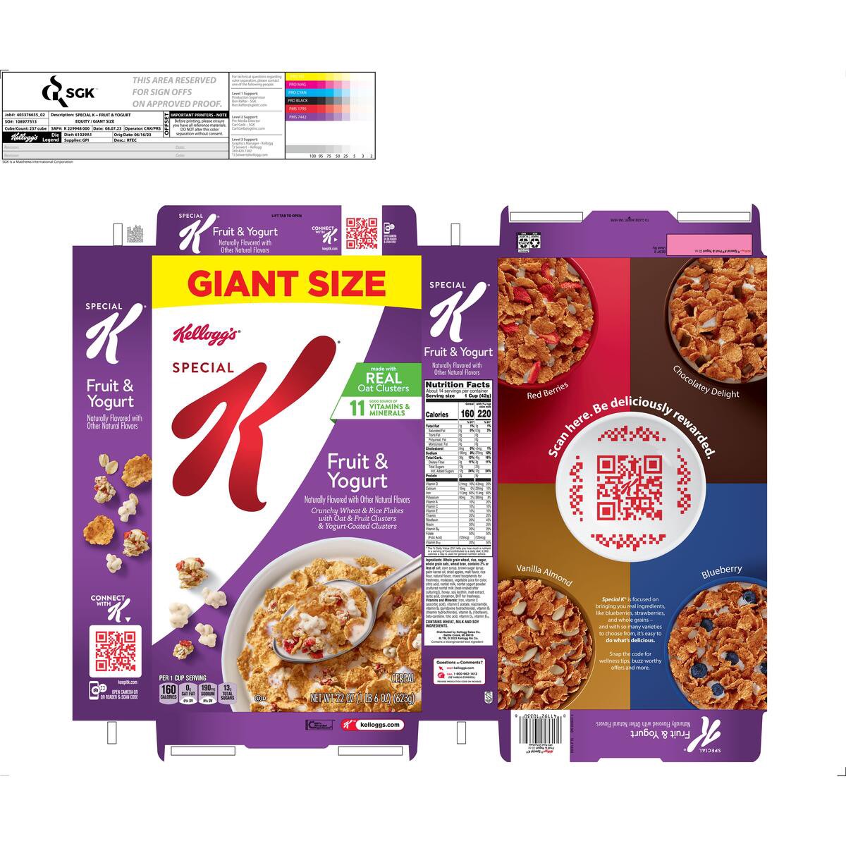 Special K Kellogg's Special K Breakfast Cereal Fruit and Yogurt, Good ...