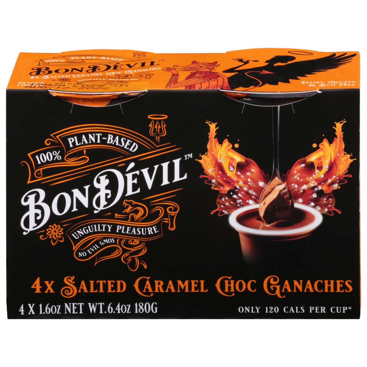 Bon Devil Salted Caramel Chocolate Ganaches 4 - 1.6 oz Cups 4 ct | Shipt