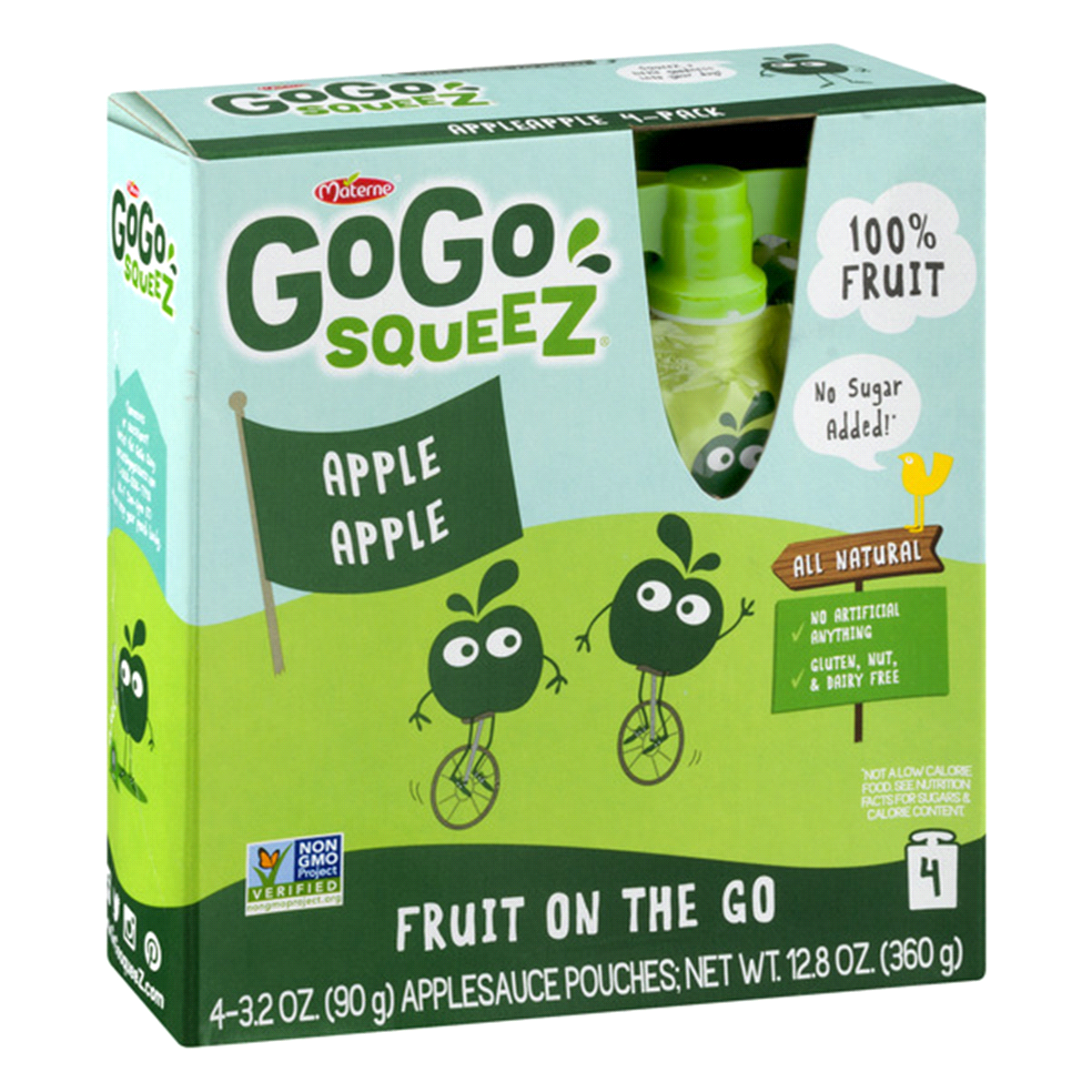 GoGo squeeZ Apple Apple Applesauce On The Go Pouches 4 ct; 3.2 oz | Shipt