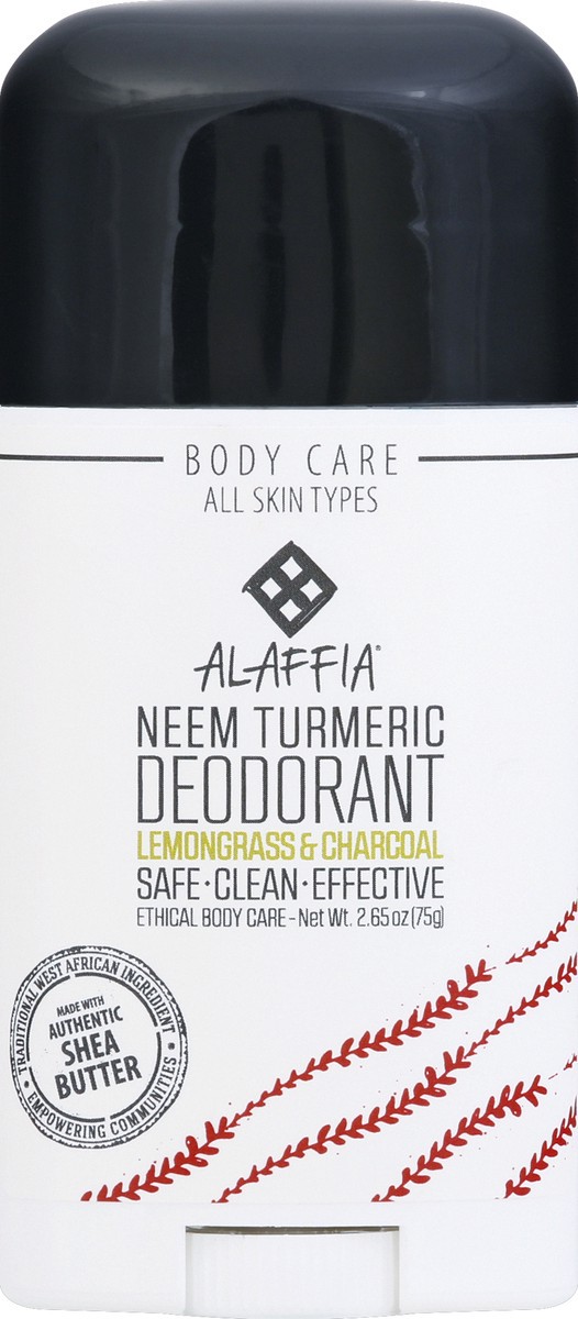 Alaffia Neem Turmeric Charcoal Lemongrass Tea Tree Deodorant 2.65 oz ...