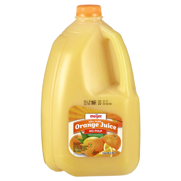 Meijer No Pulp Orange Juice, Gallon GALLON | Shipt