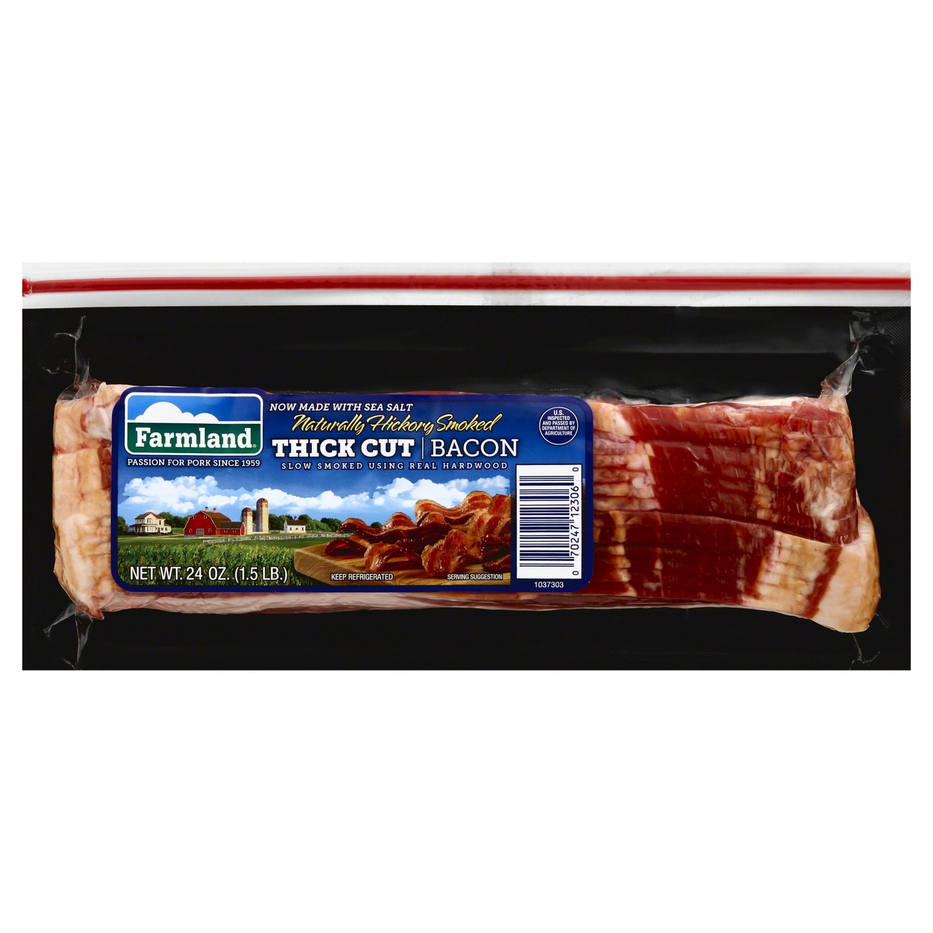 Farmland Hickory Smoked Thick Cut Sliced Bacon 24 oz | Shipt