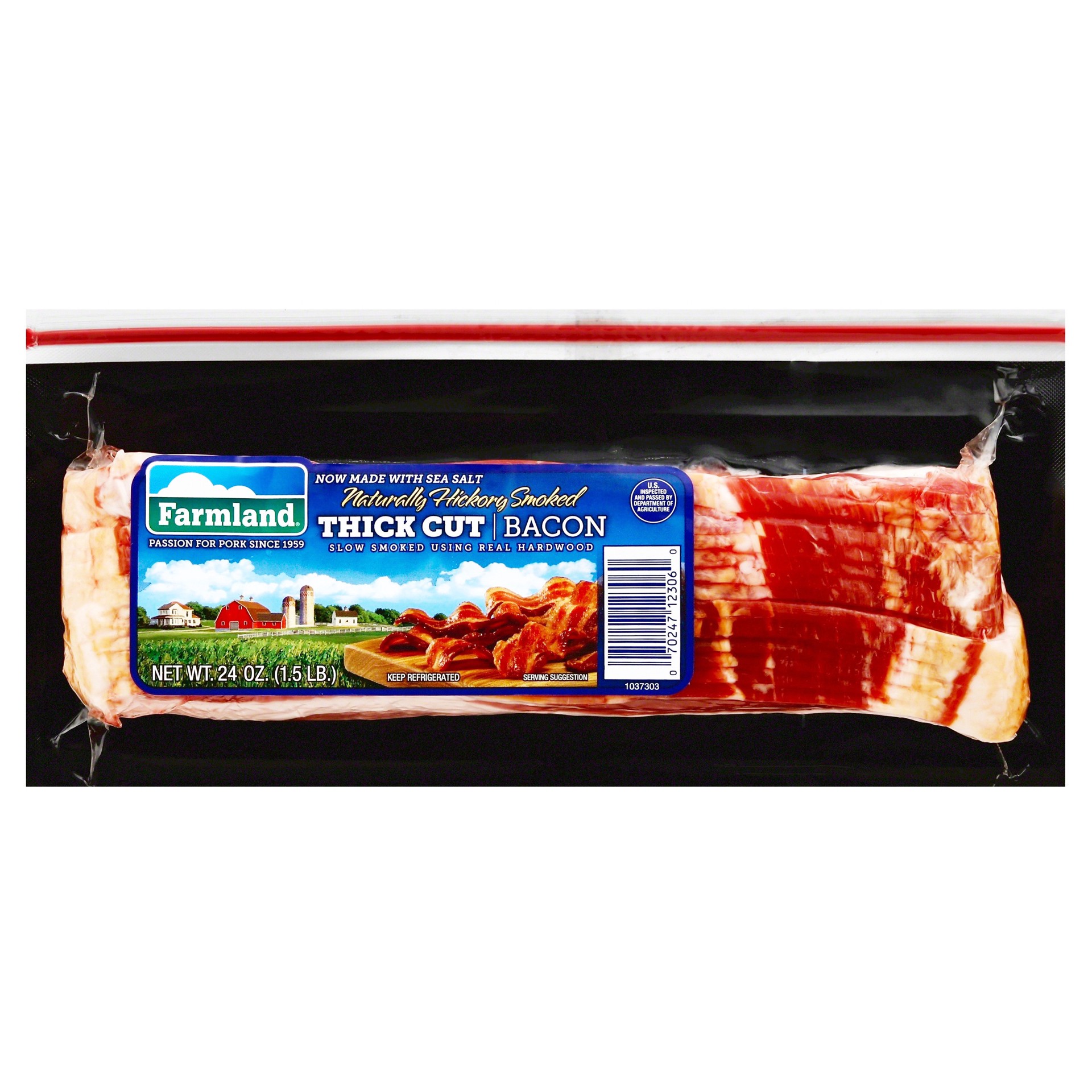 Farmland Hickory Smoked Thick Cut Sliced Bacon 24 oz | Shipt