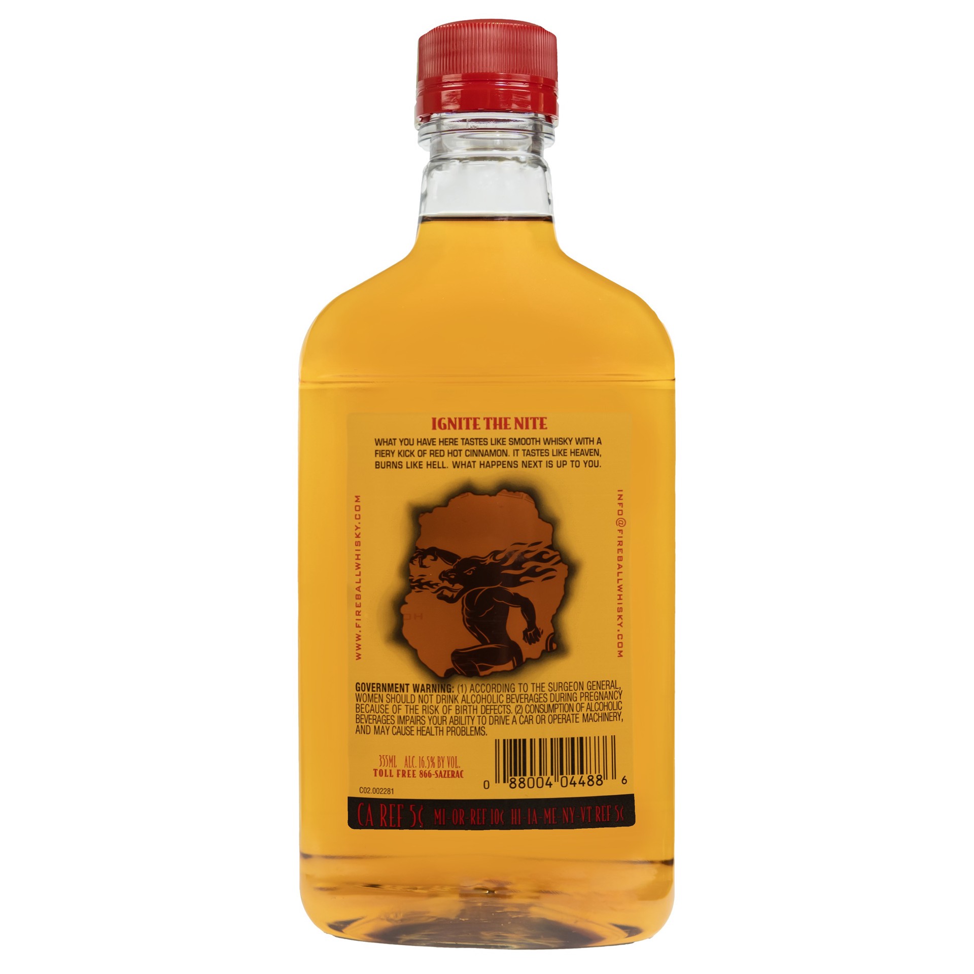 Fireball Cinnamon Malt Beverage, 355ml Plastic Bottle, 33 Proof 355 ml ...