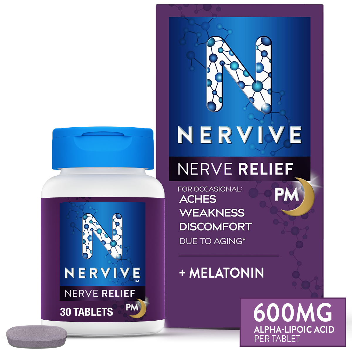 Nervive Nerve Relief PM, for Nerve Aches, Weakness, & Discomfort in ...