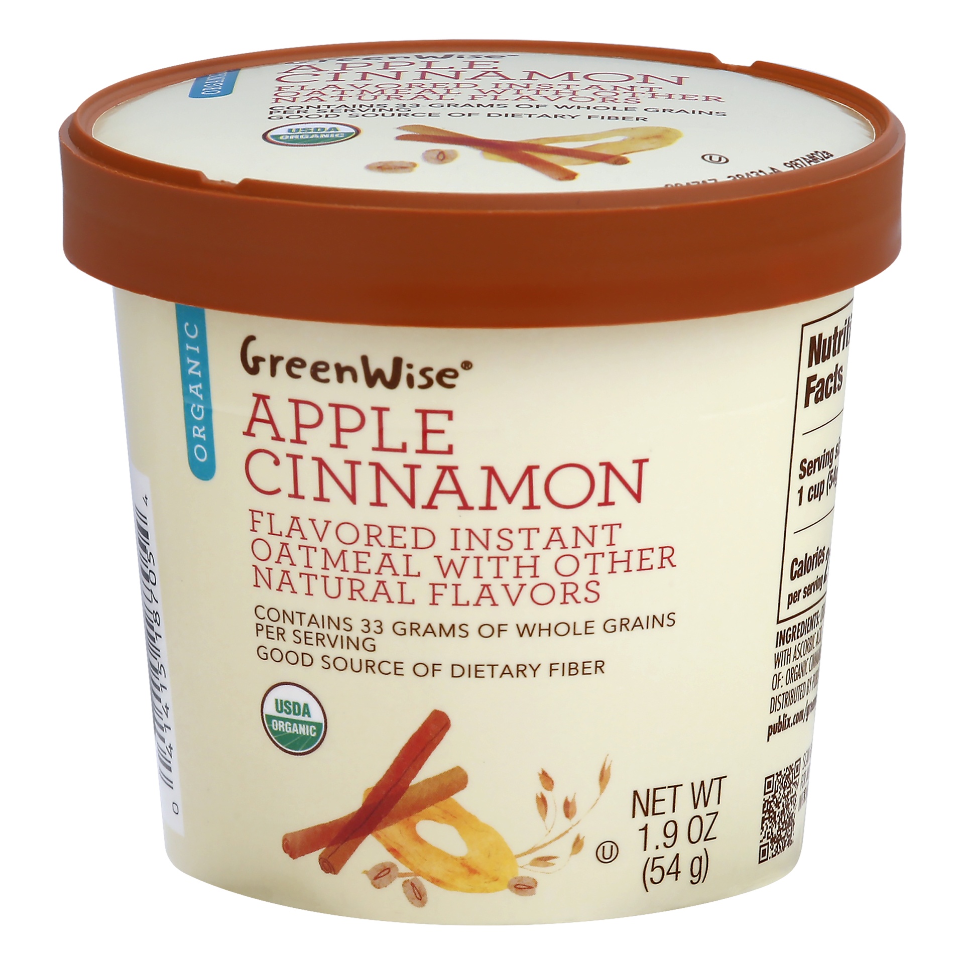 GreenWise Organic Apple Cinnamon Instant Oatmeal 1.9 oz | Shipt