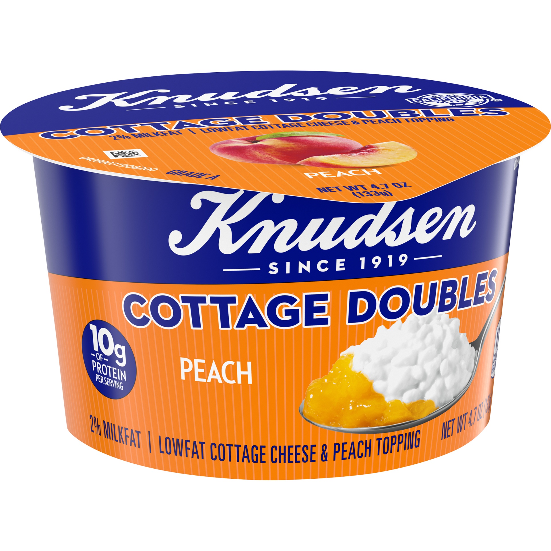 Knudsen Cottage Doubles Lowfat Cottage Cheese & Peach Topping with 2% ...