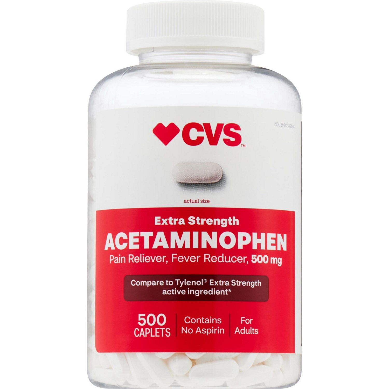 Cvs Extra Strength Acetaminophen Pain Reliever & Fever Reducer 500 Mg ...