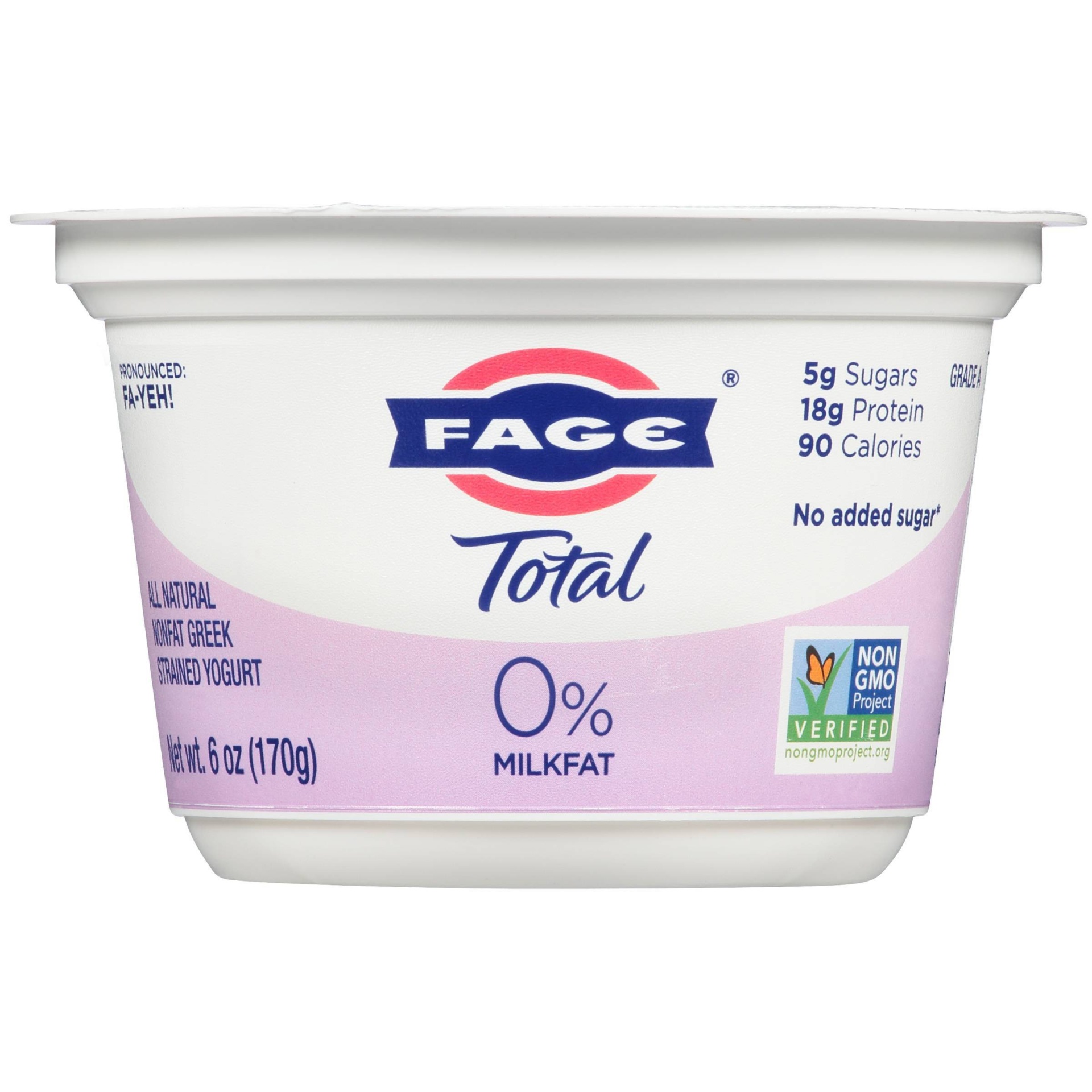 Fage Total 0% Milkfat All Natural Nonfat Greek Strained Yogurt 6 oz | Shipt