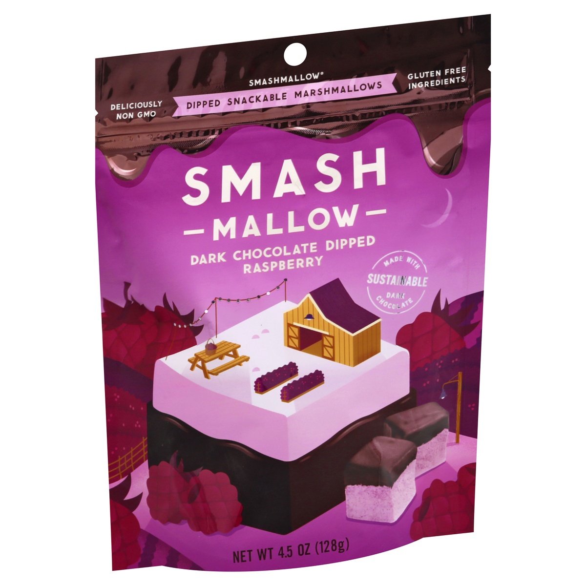 SmashMallow Dark Chocolate Dipped Raspberry Marshmallows 4.5 oz | Shipt