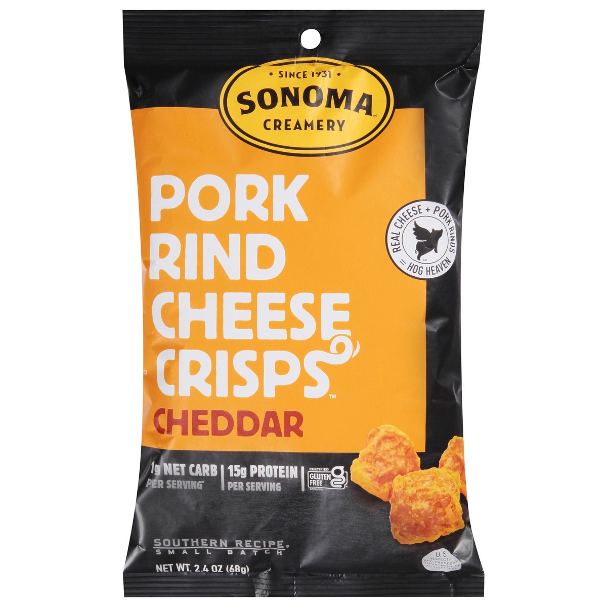 Sonoma Creamery Cheddar Pork Rind Cheese Crisps, 2.4 Oz. 2.4 oz | Shipt