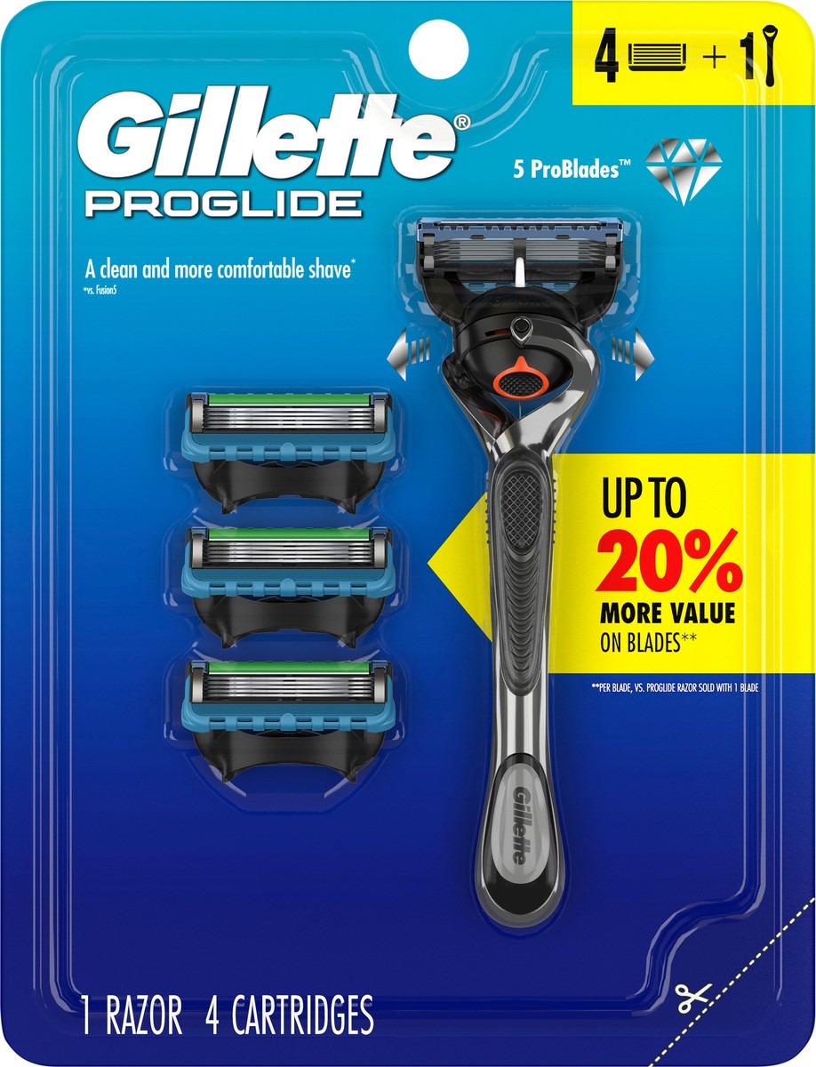 Gillette ProGlide Razor for Men, Handle + 4 Blade Refills 1 ct | Shipt