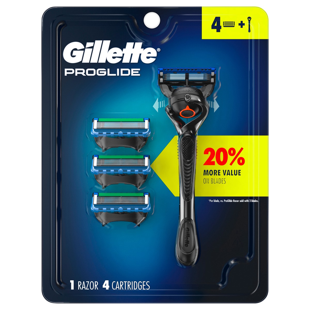 Gillette ProGlide Razor Handle+4 Refills 4 ct | Shipt