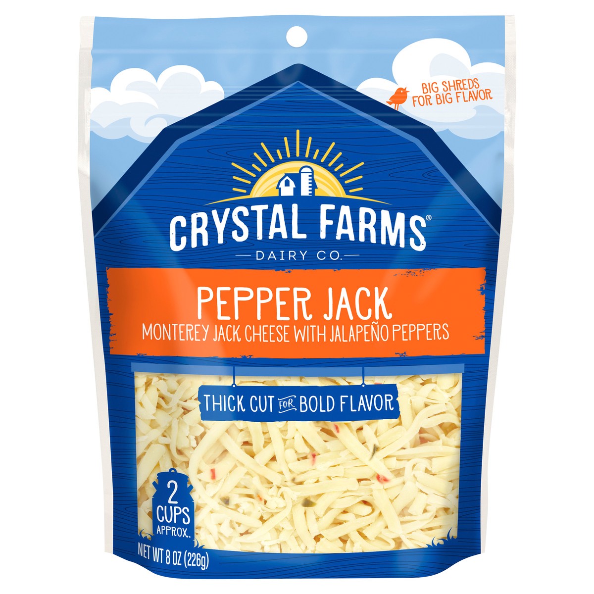Crystal Farms Shredded Pepper Jack Cheese 8 oz | Shipt