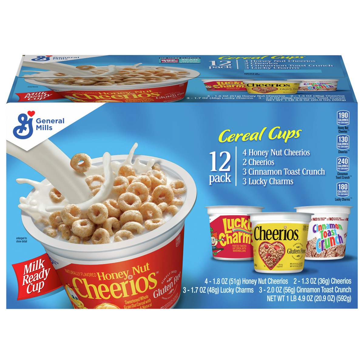 General Mills Single Serve Cereal Cups Variety Pack, Lucky Charms ...