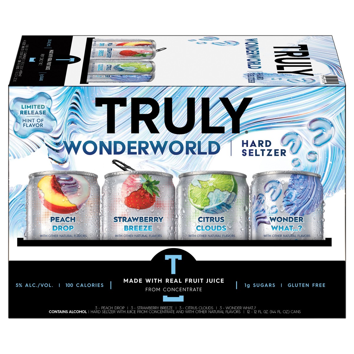 TRULY Hard Seltzer Wonderworld Variety Pack, Spiked & Sparkling Water ...