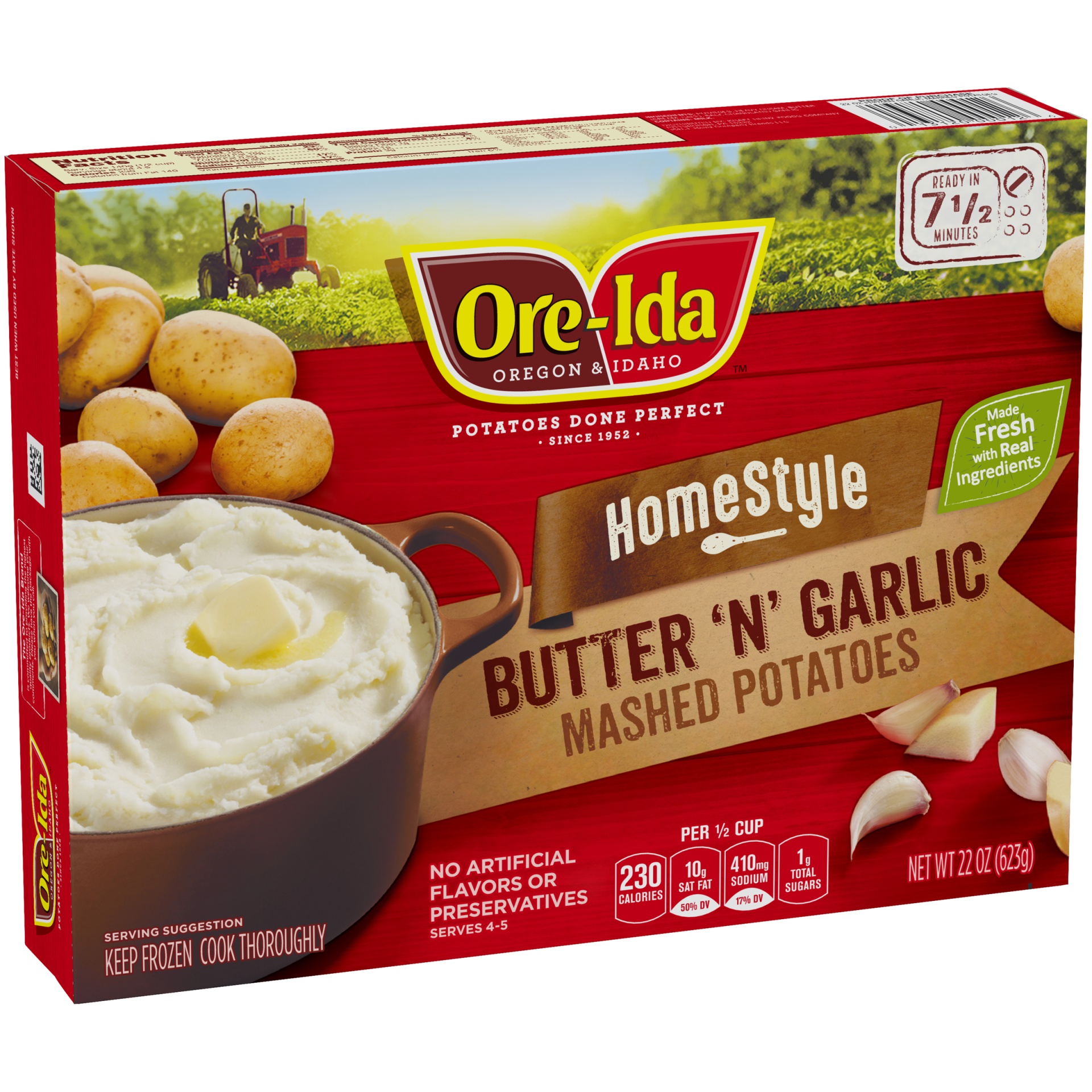 Ore-Ida Home Style Butter'N' Garlic Mashed Potatoes Frozen Side Dish 22 ...