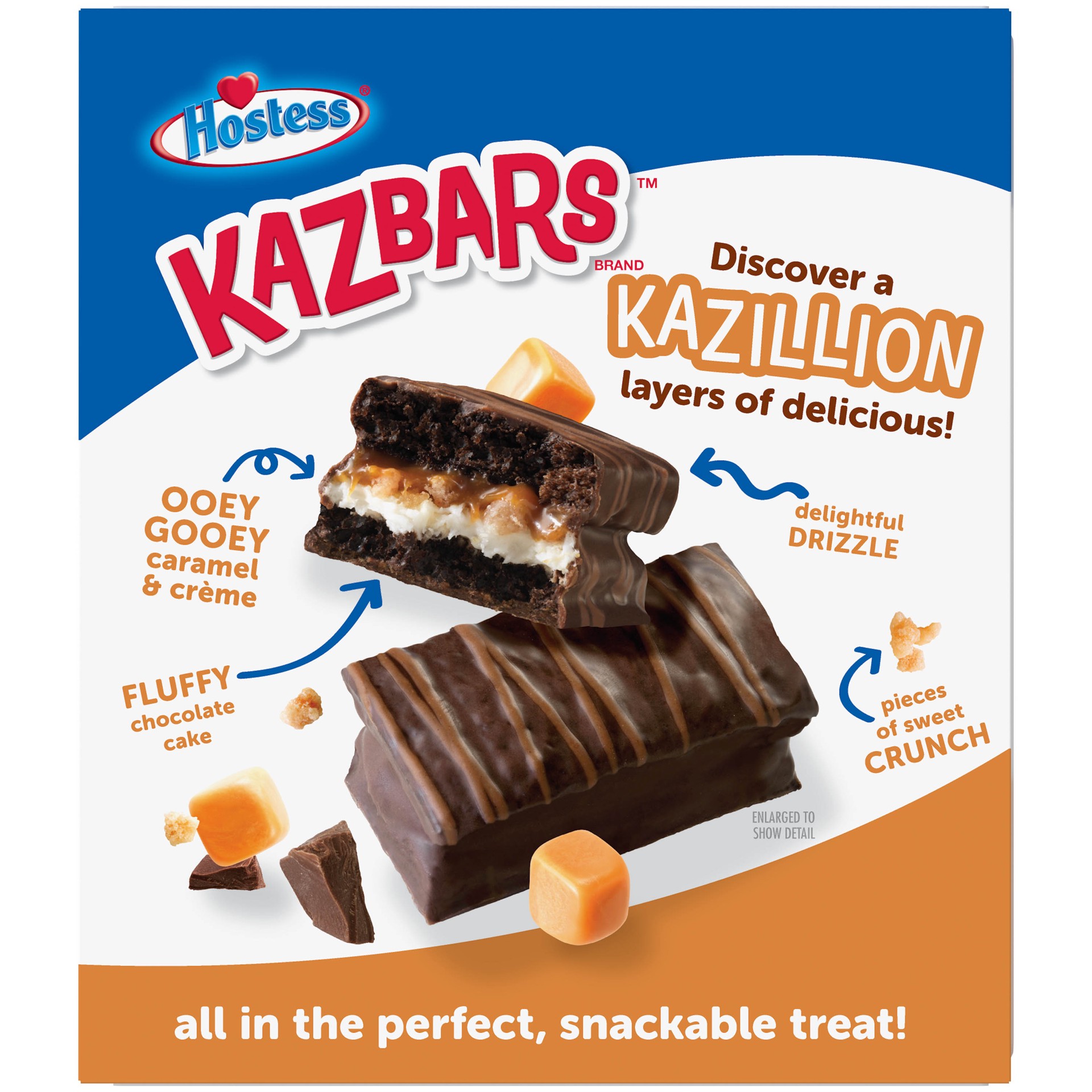 Hostess Chocolate Caramel KAZBARS Creamy and Crunchy Layer Bar ...